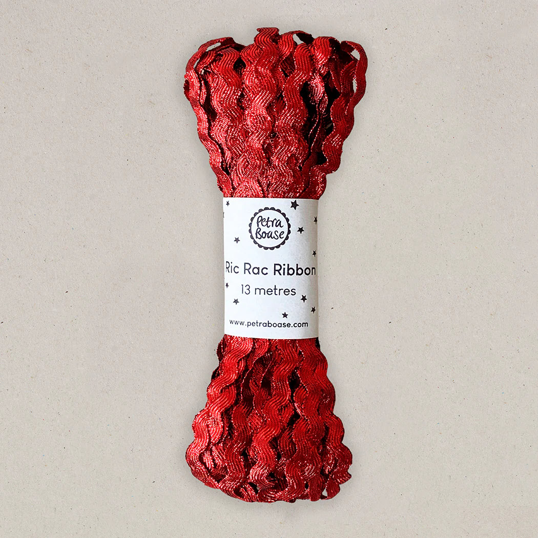 Red Metallic Ric Rac Ribbon – Fox + Feather